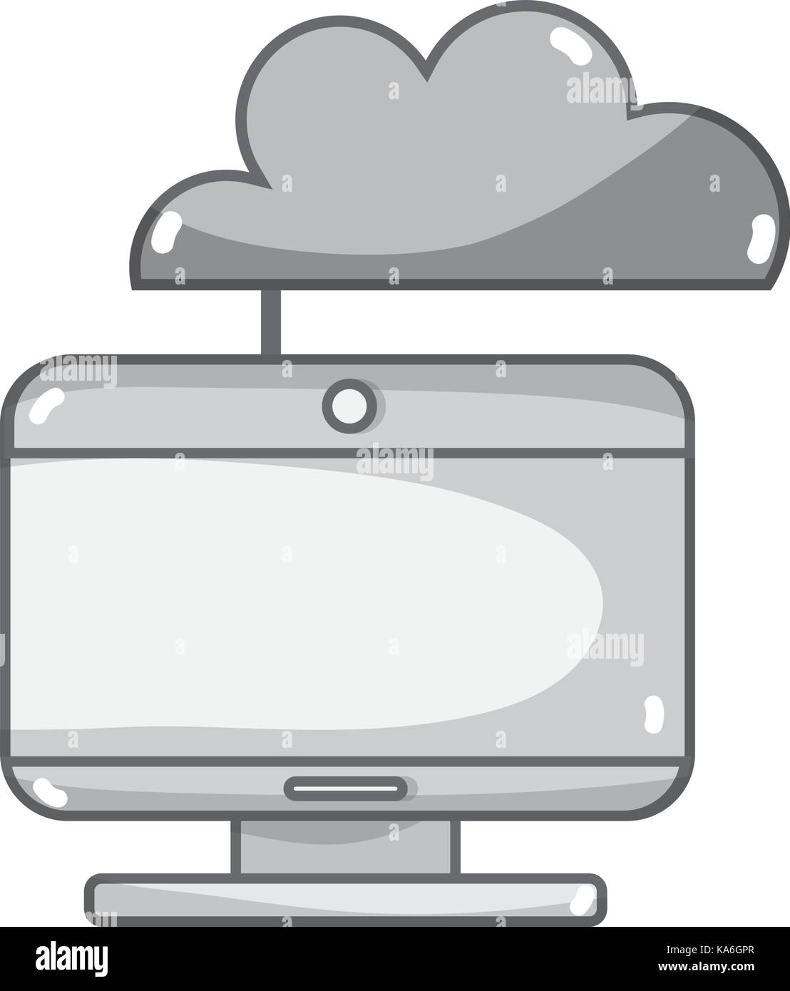 grayscale computer technology with cloud data center Stock Vector Image ...