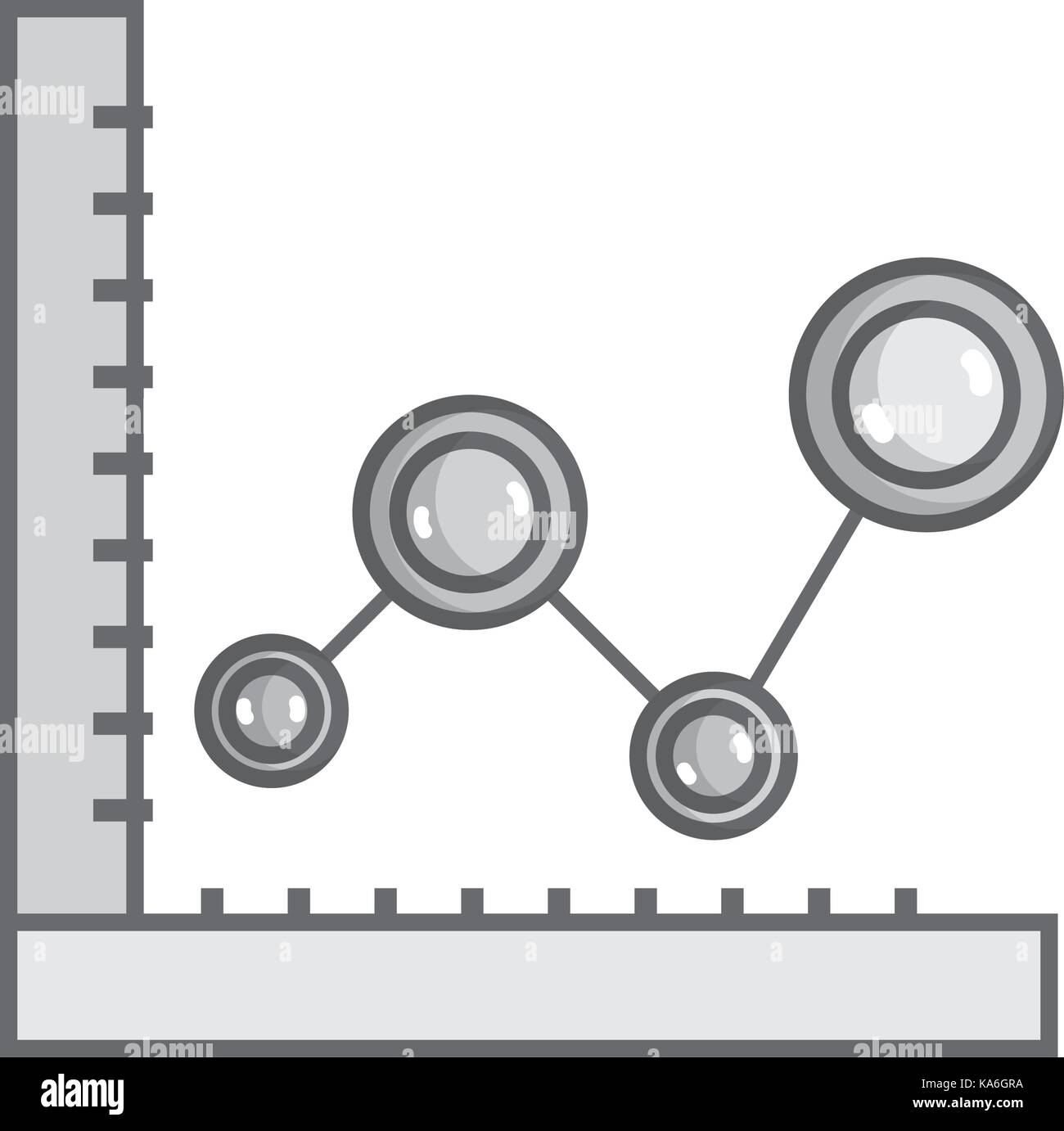 grayscale statistics graphic diagram with data line Stock Vector Image ...