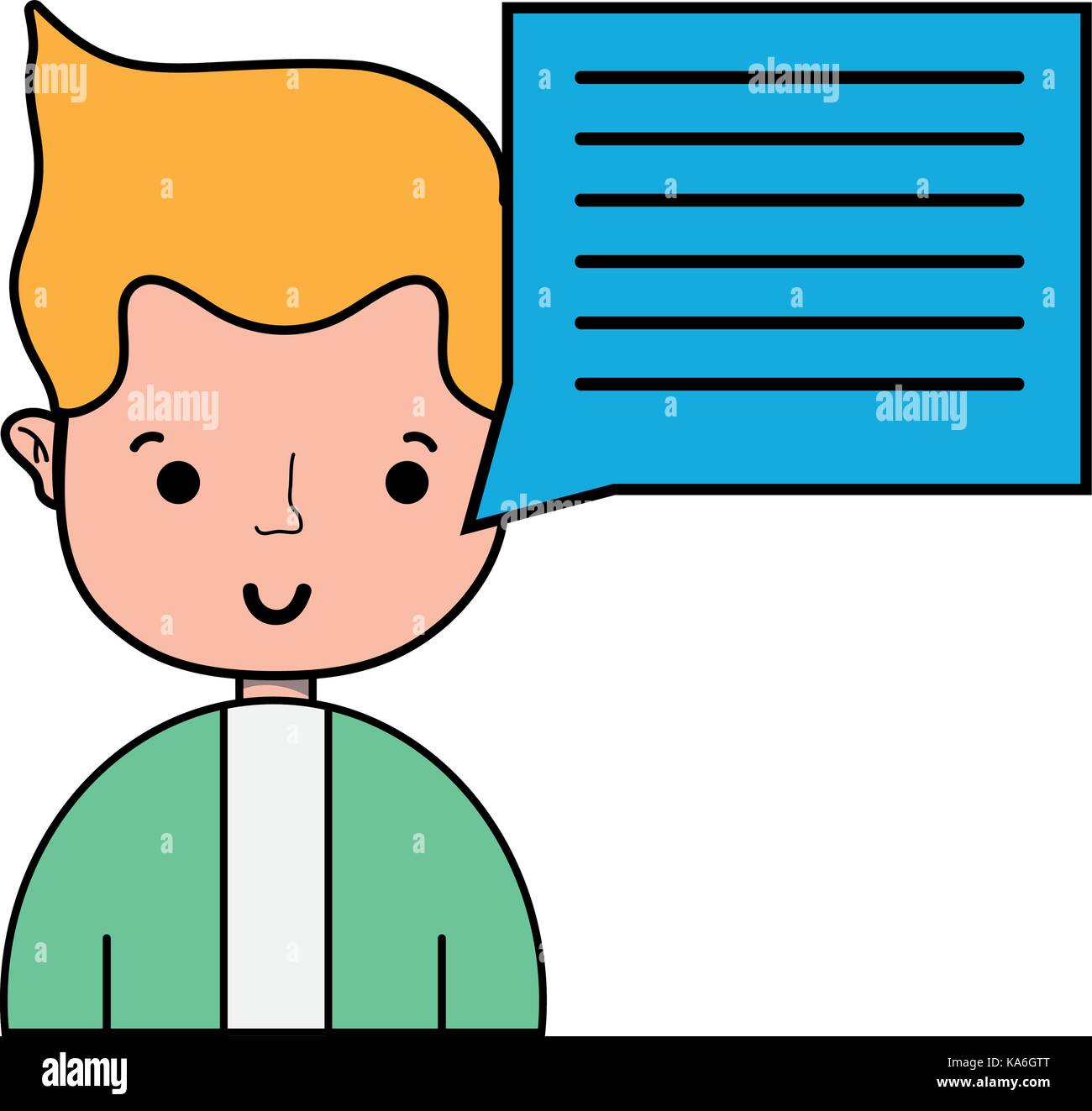 man with hairstyle and chat bubble text Stock Vector Image & Art - Alamy