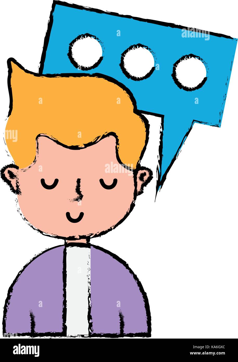 man with hairstyle and chat bubble text Stock Vector Image & Art - Alamy