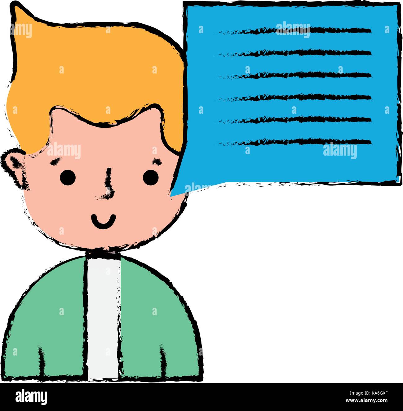 man with hairstyle and chat bubble text Stock Vector Image & Art - Alamy