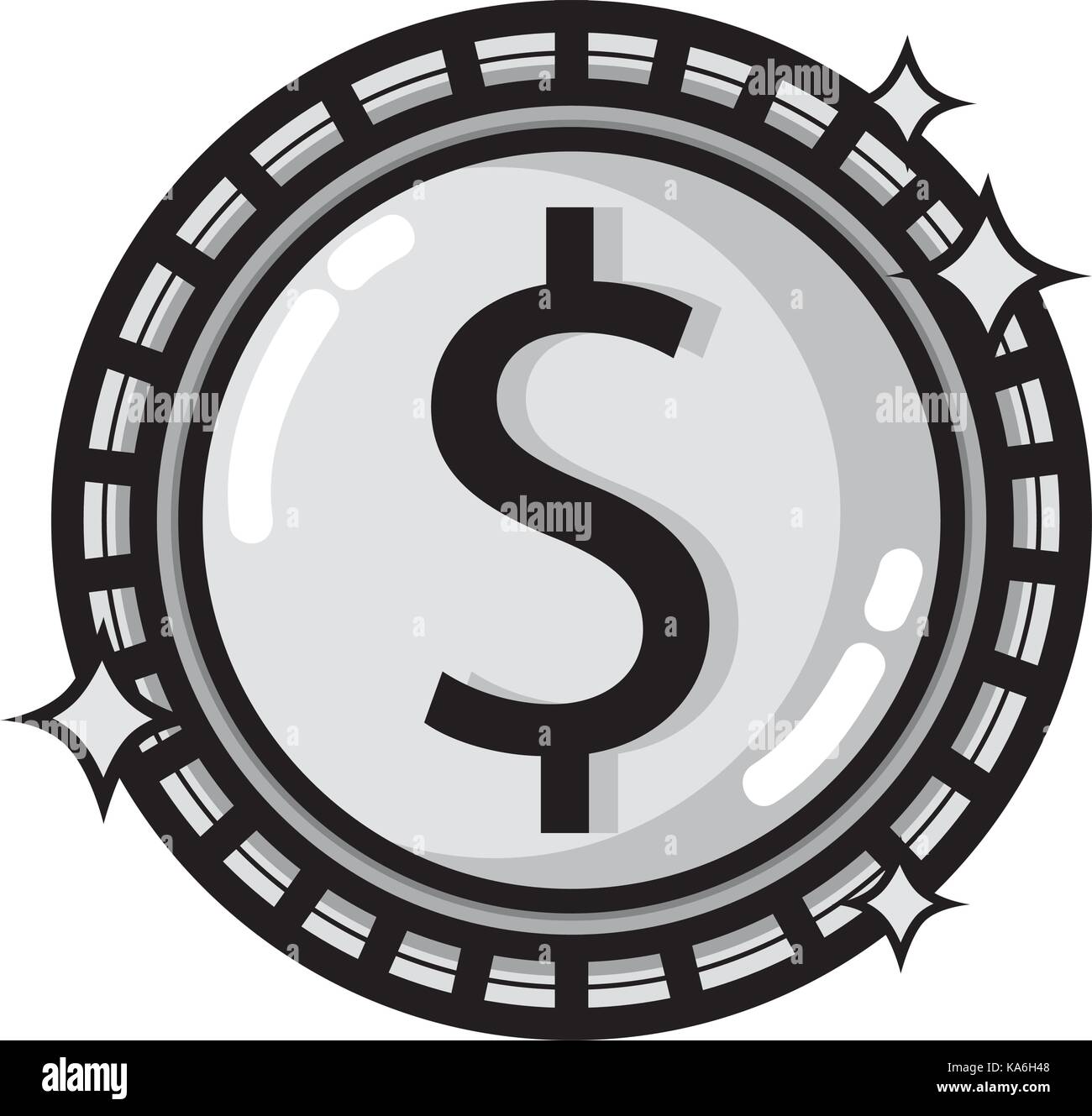 grayscale coin cash money to commercial economy Stock Vector Image ...