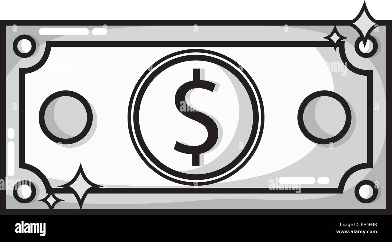 grayscale bill dollar cash money to commercial economy Stock Vector ...