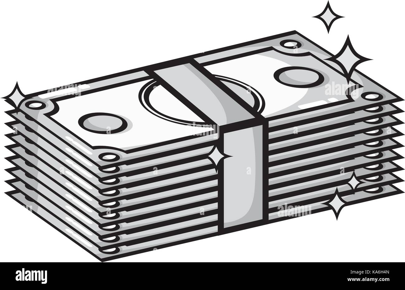 grayscale bills dollar cash money to commercial economy Stock Vector ...