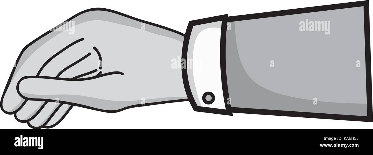 grayscale businessman hand with fingers and palm design Stock Vector ...