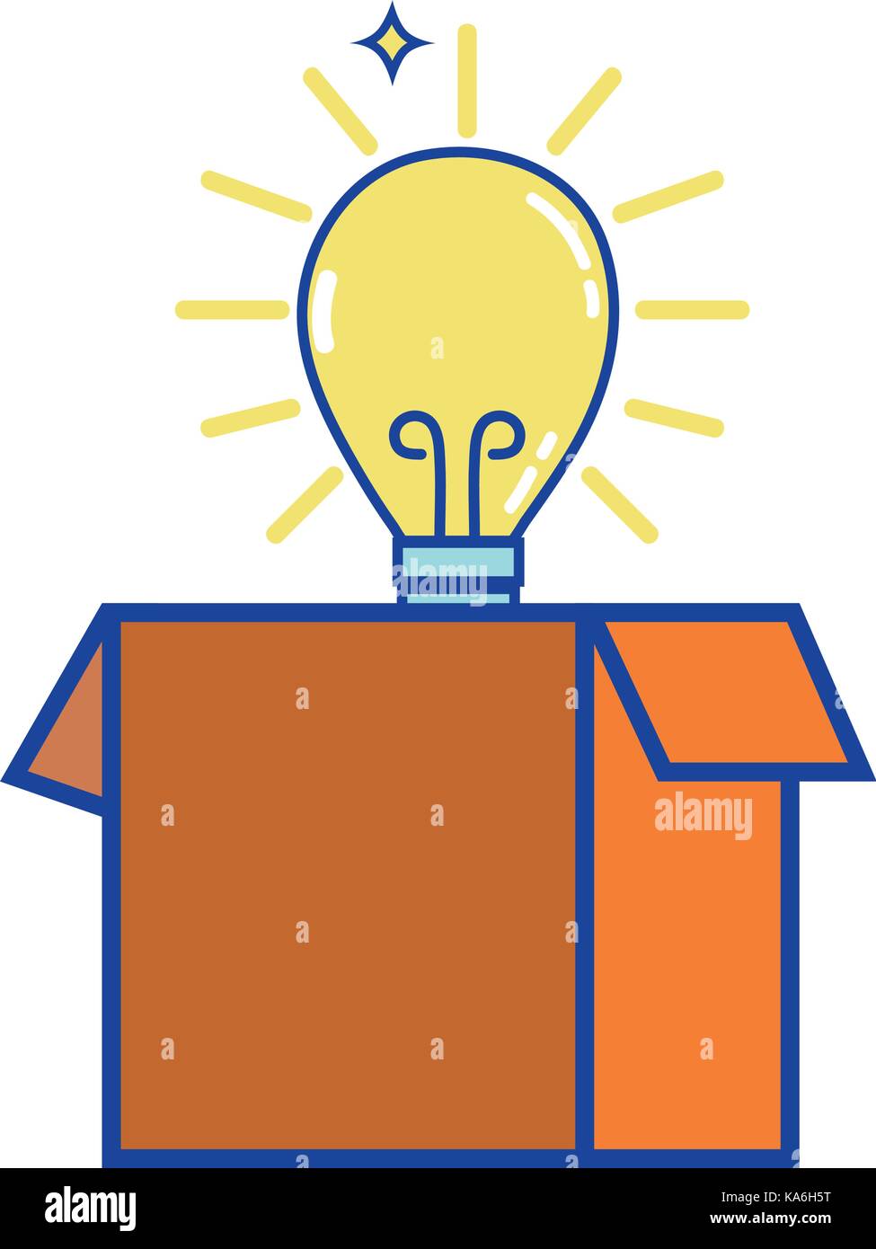 box package open with bulb idea Stock Vector Image & Art - Alamy