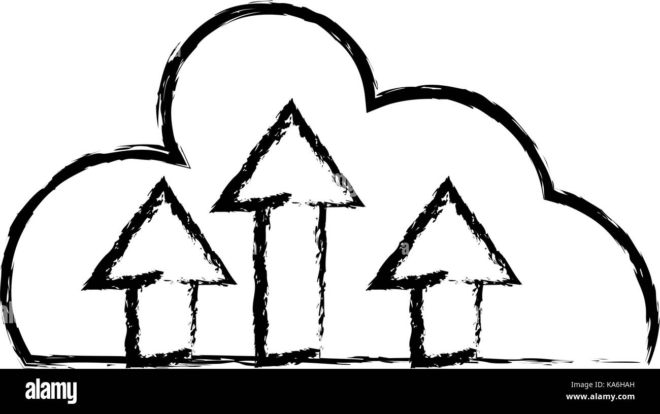 Cloud arrows technology Black and White Stock Photos & Images - Alamy