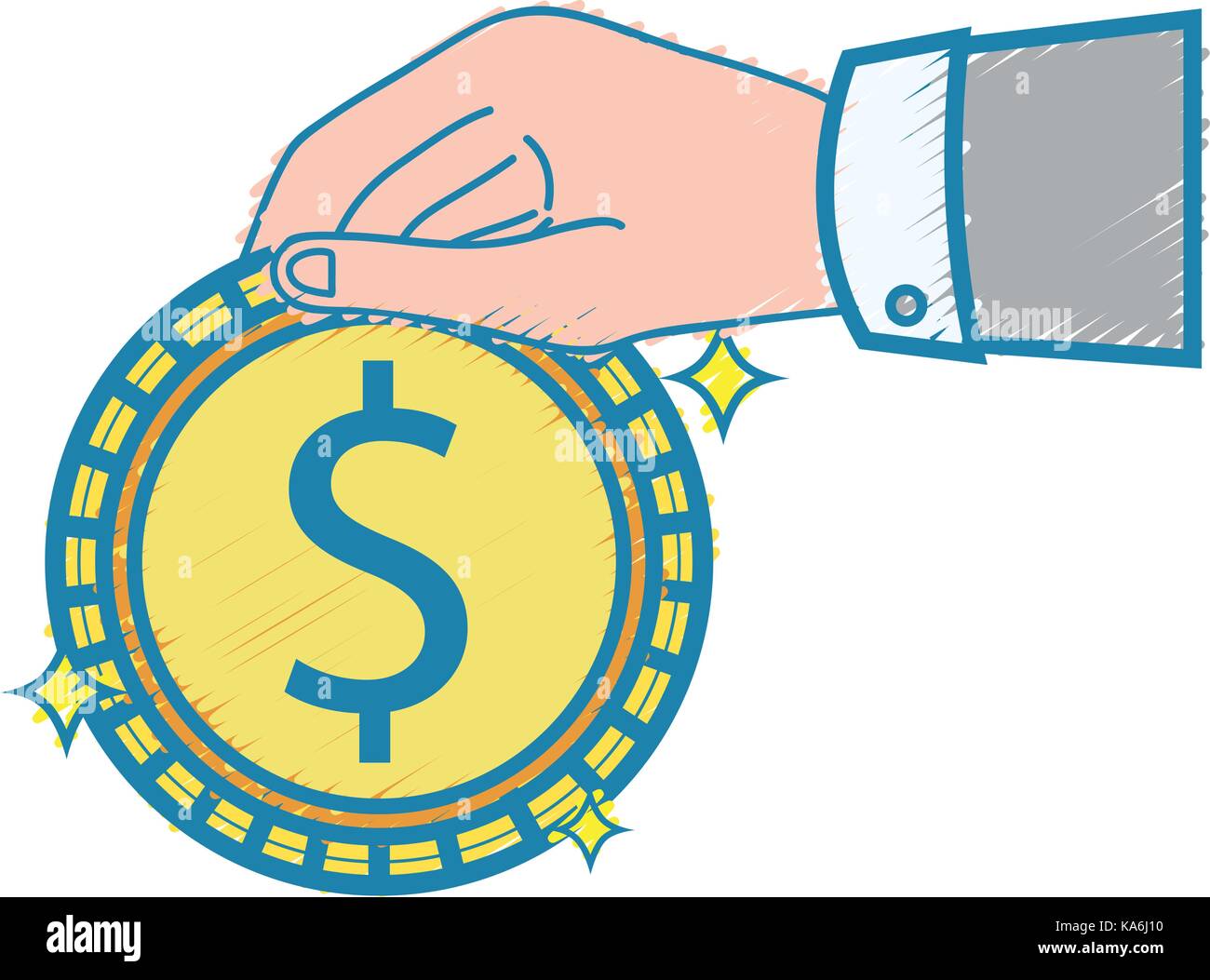 businessman hand with coin cash money Stock Vector Image & Art - Alamy