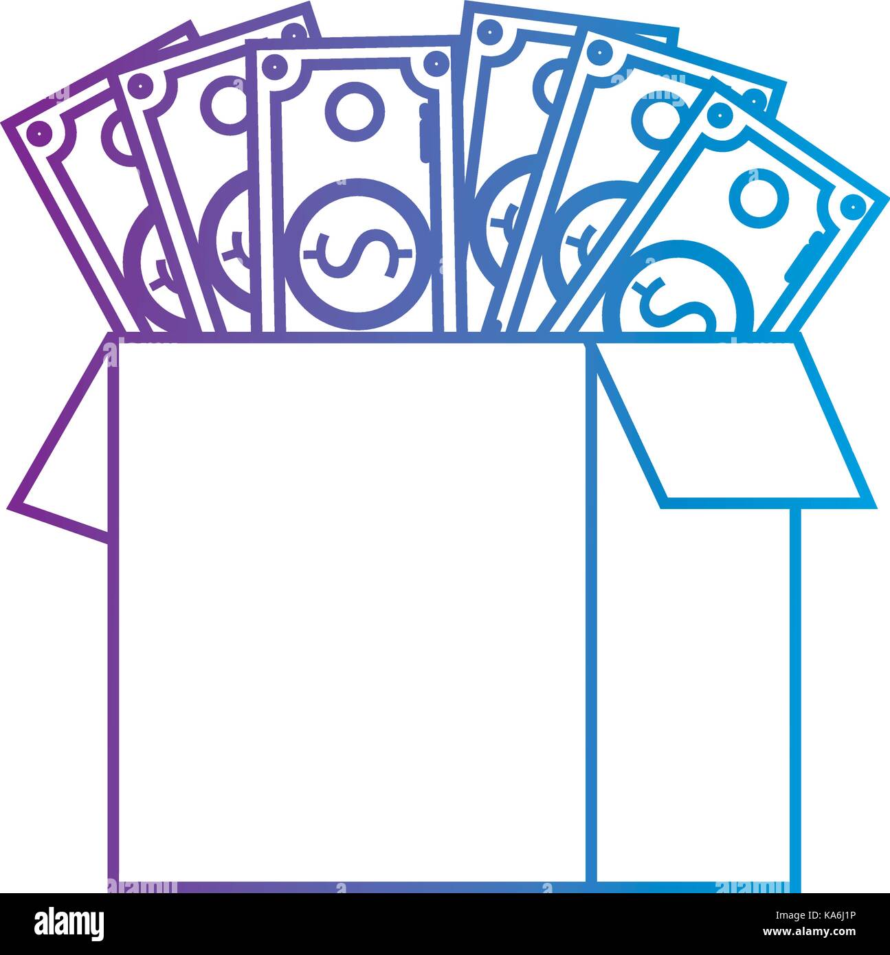 line box open with bills dollar Stock Vector Image & Art - Alamy