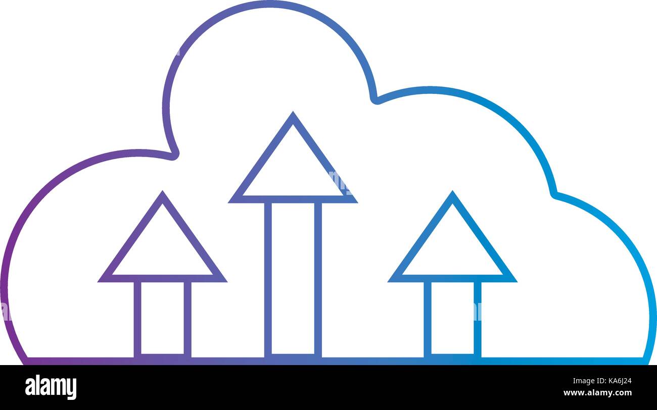 line cloud data with arrows up connection Stock Vector Image & Art - Alamy