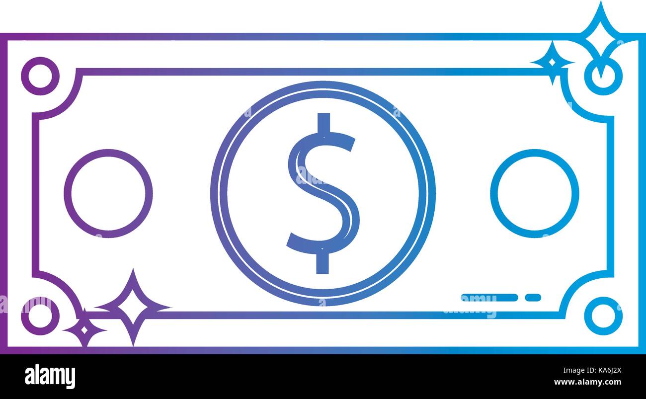 line bill dollar cash money to commercial economy Stock Vector Image ...