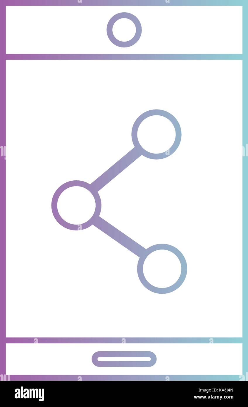 line smartphone technology with share connection icon Stock Vector ...