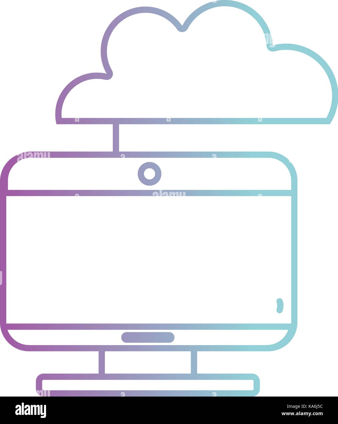 line computer technology with cloud data center Stock Vector Image ...