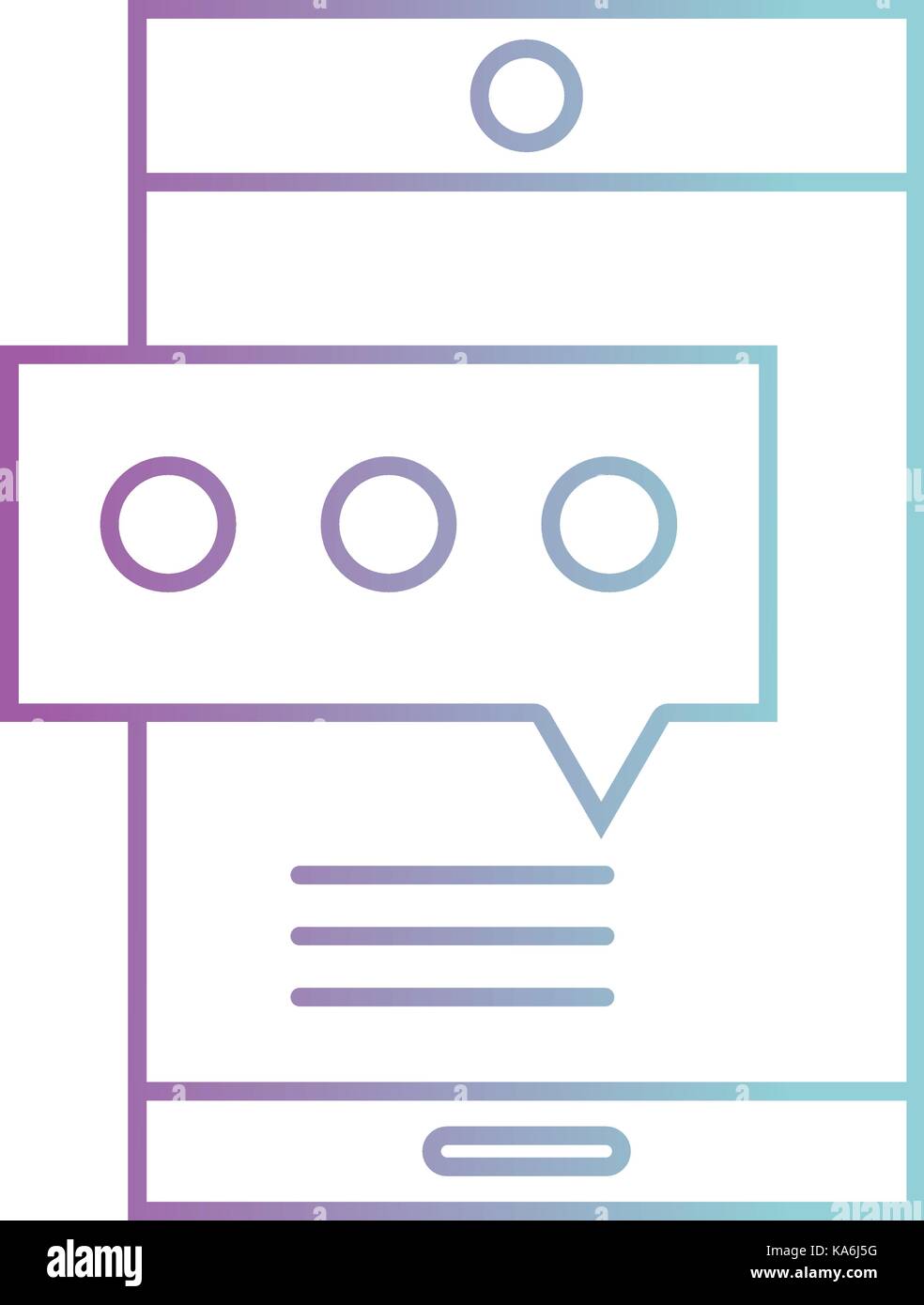 line smartphone technology with chat bubble text Stock Vector Image ...