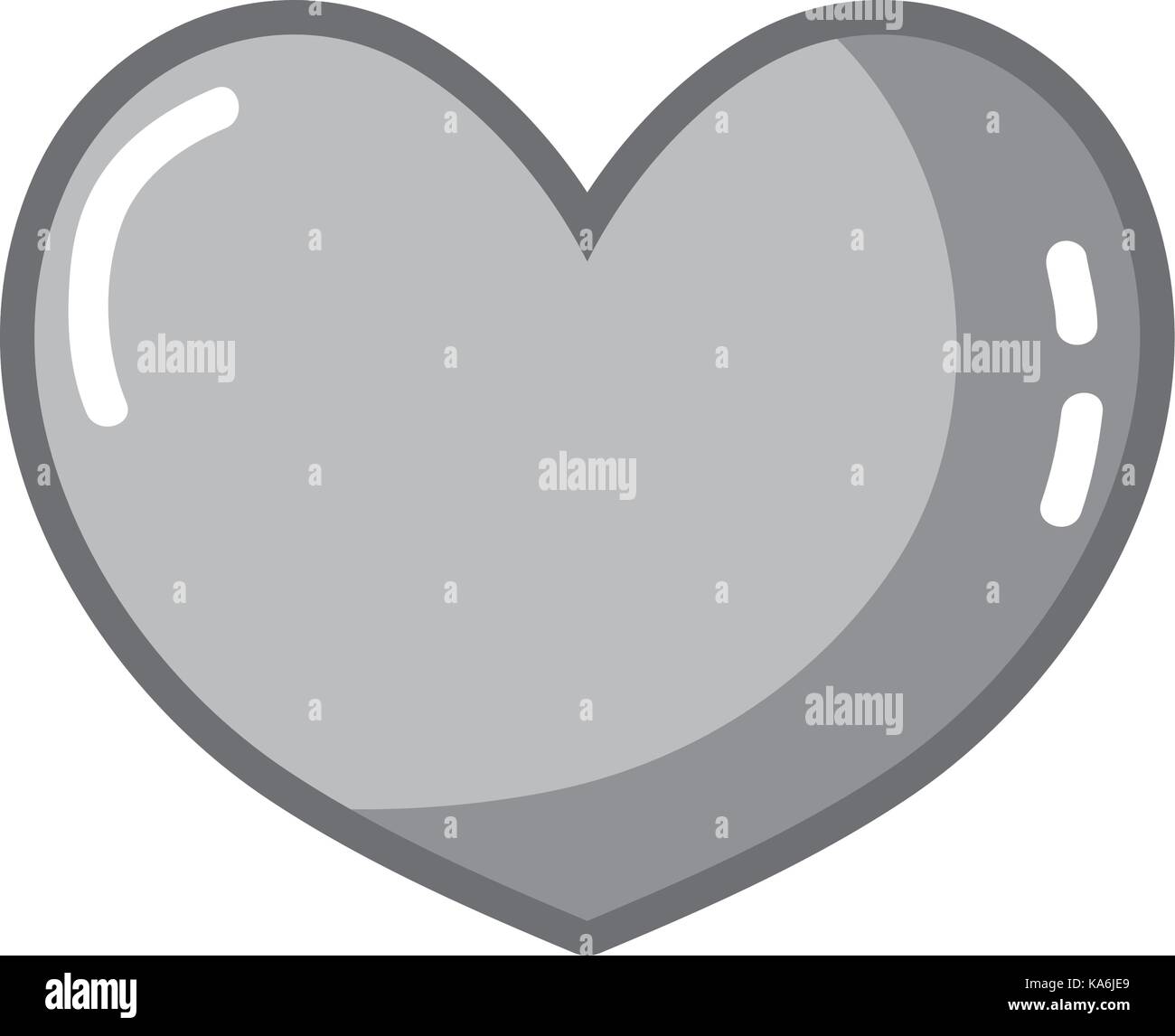 grayscale heart symbol of love and passion icon Stock Vector Image ...