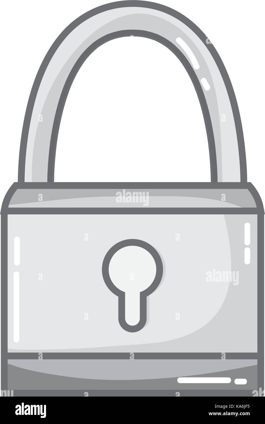 grayscale padlock object security symbol design Stock Vector Image ...