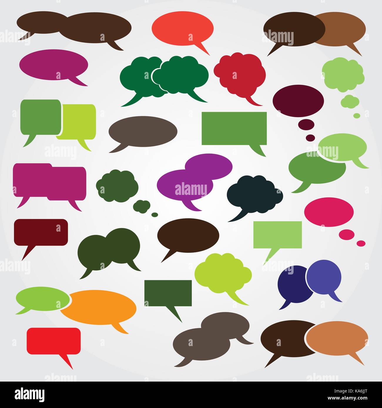 Collection of Colorful Speech And Thought Bubbles Background Vector ...
