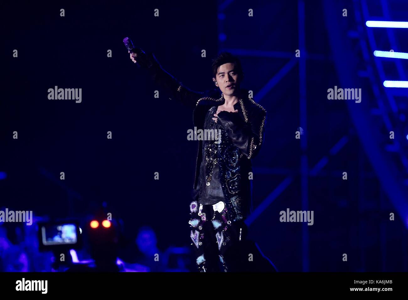 Taiwanese singer Jay Chou performs at the 'The Invincible' Jay Chou ...