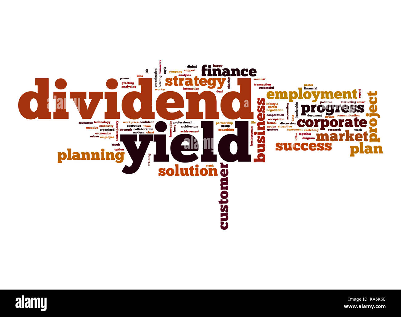 Dividend yield word cloud Stock Photo - Alamy