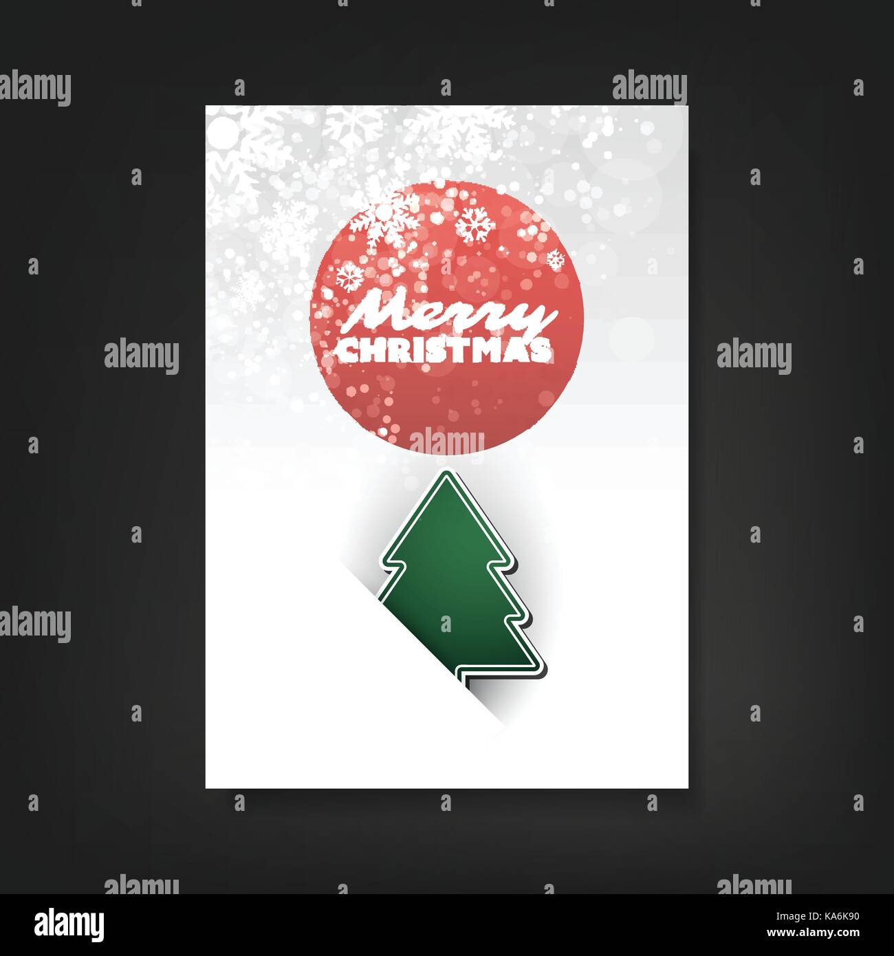 Christmas Flyer or Cover Design With Christmas Tree And White Sparkling ...