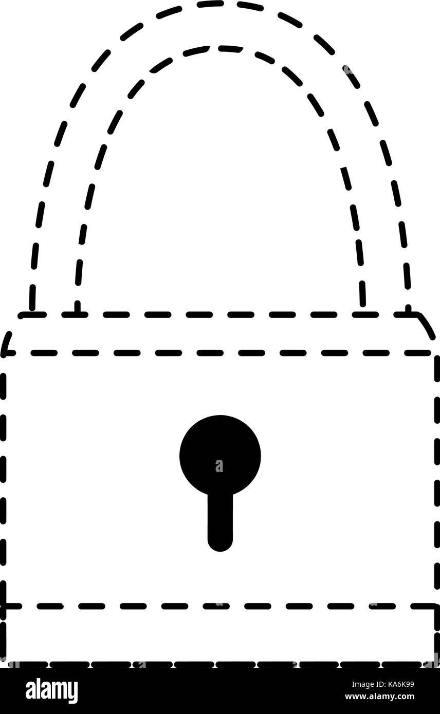 dotted shape padlock object security symbol design Stock Vector Image ...