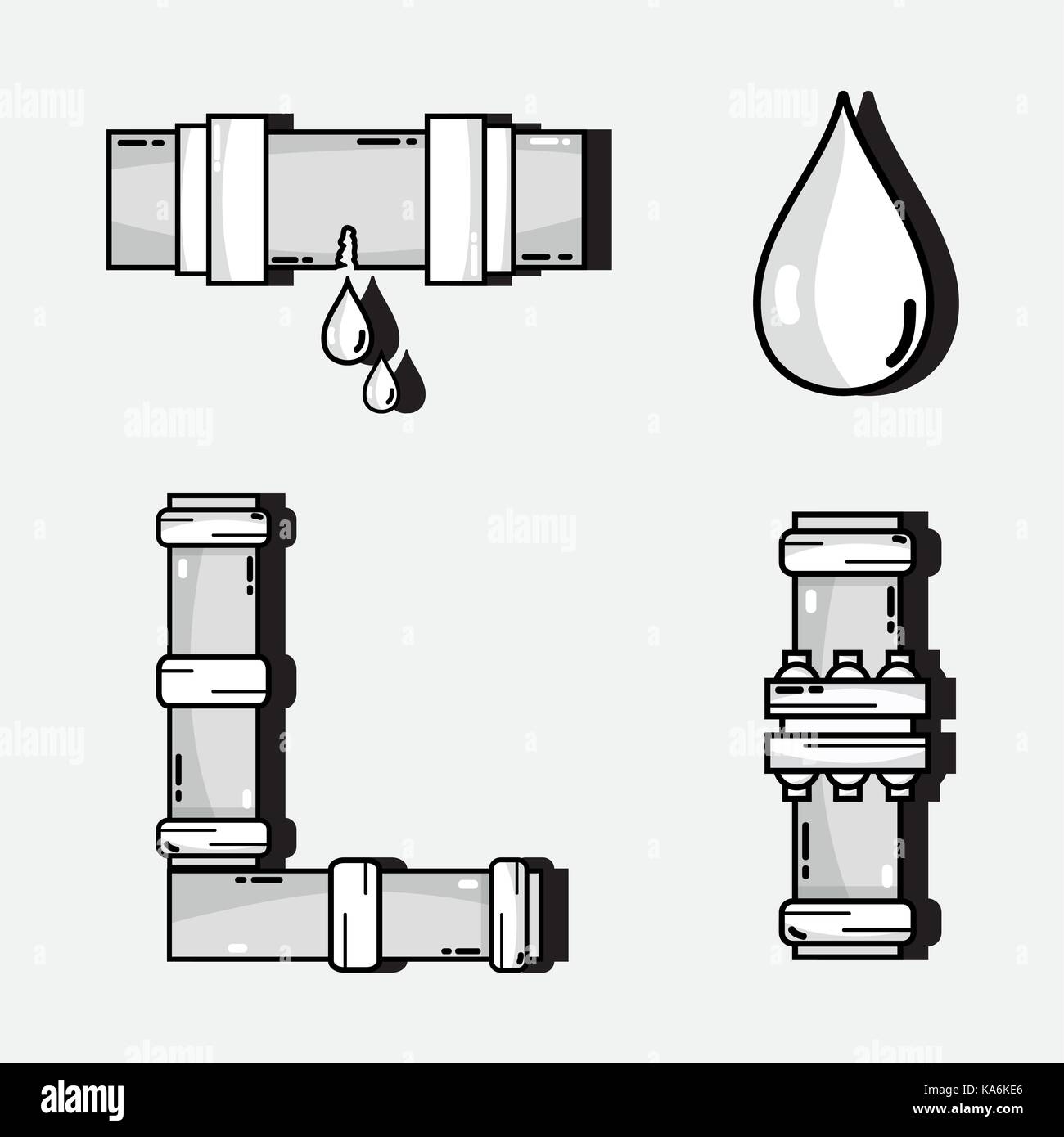 set tubes objects with water drops Stock Vector Image & Art - Alamy