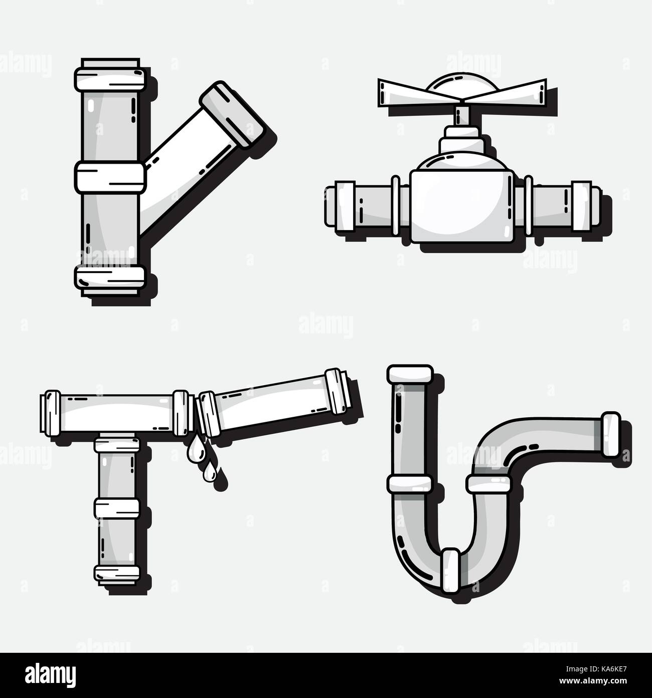 set tubes object with water drops Stock Vector Image & Art - Alamy