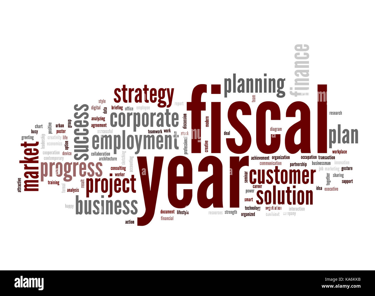 Fiscal year word cloud Stock Photo - Alamy