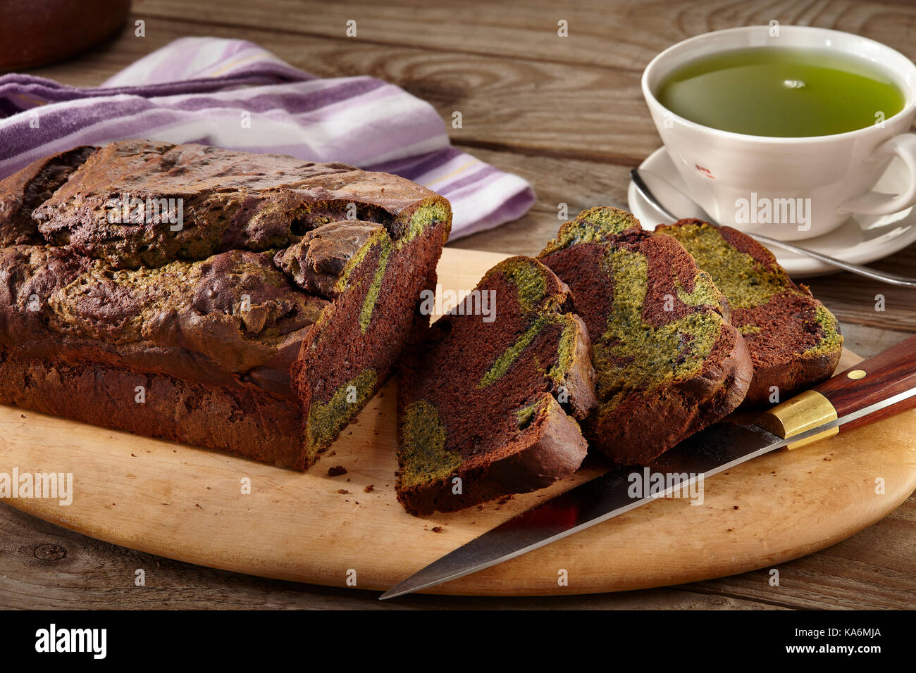 Matcha chocolate swirl loaf Stock Photo - Alamy