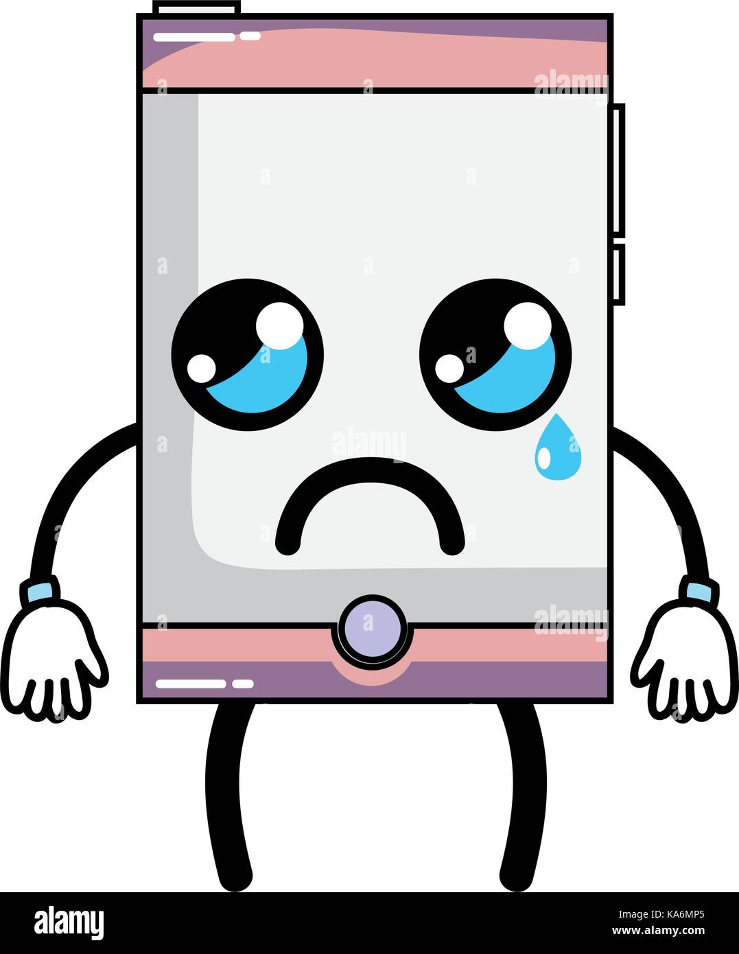 kawaii cute crying smartphone technology Stock Vector Image & Art - Alamy