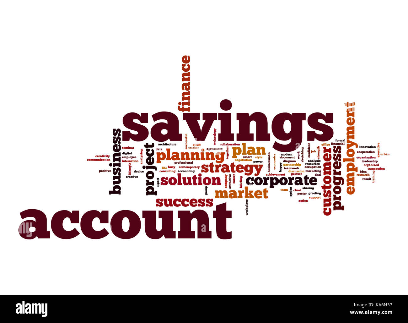 Savings account word cloud Stock Photo - Alamy