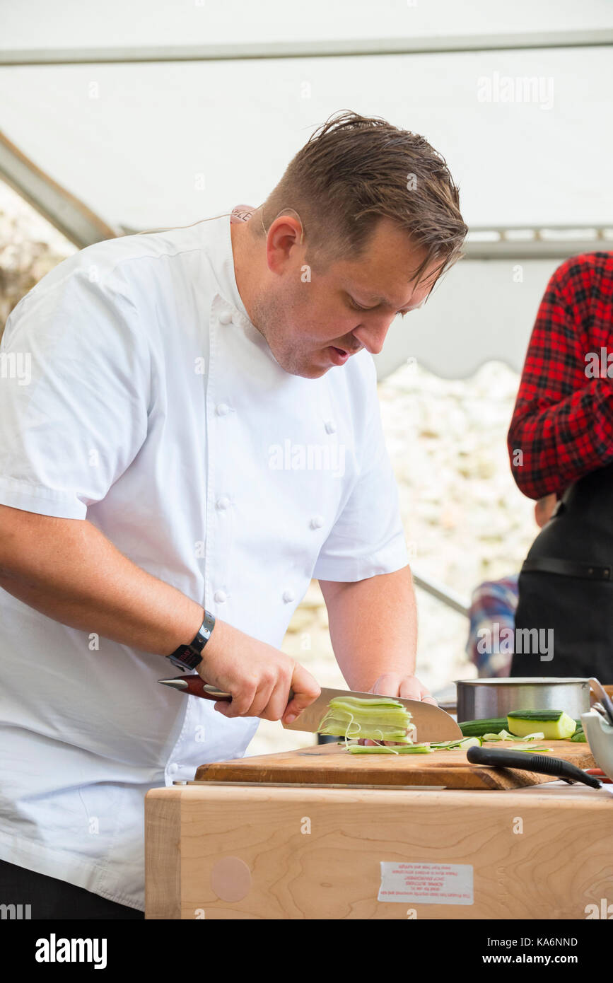 Ashley Palmer-Watts, The Fire Kitchen, Ludlow 2017 Food Festival Stock ...
