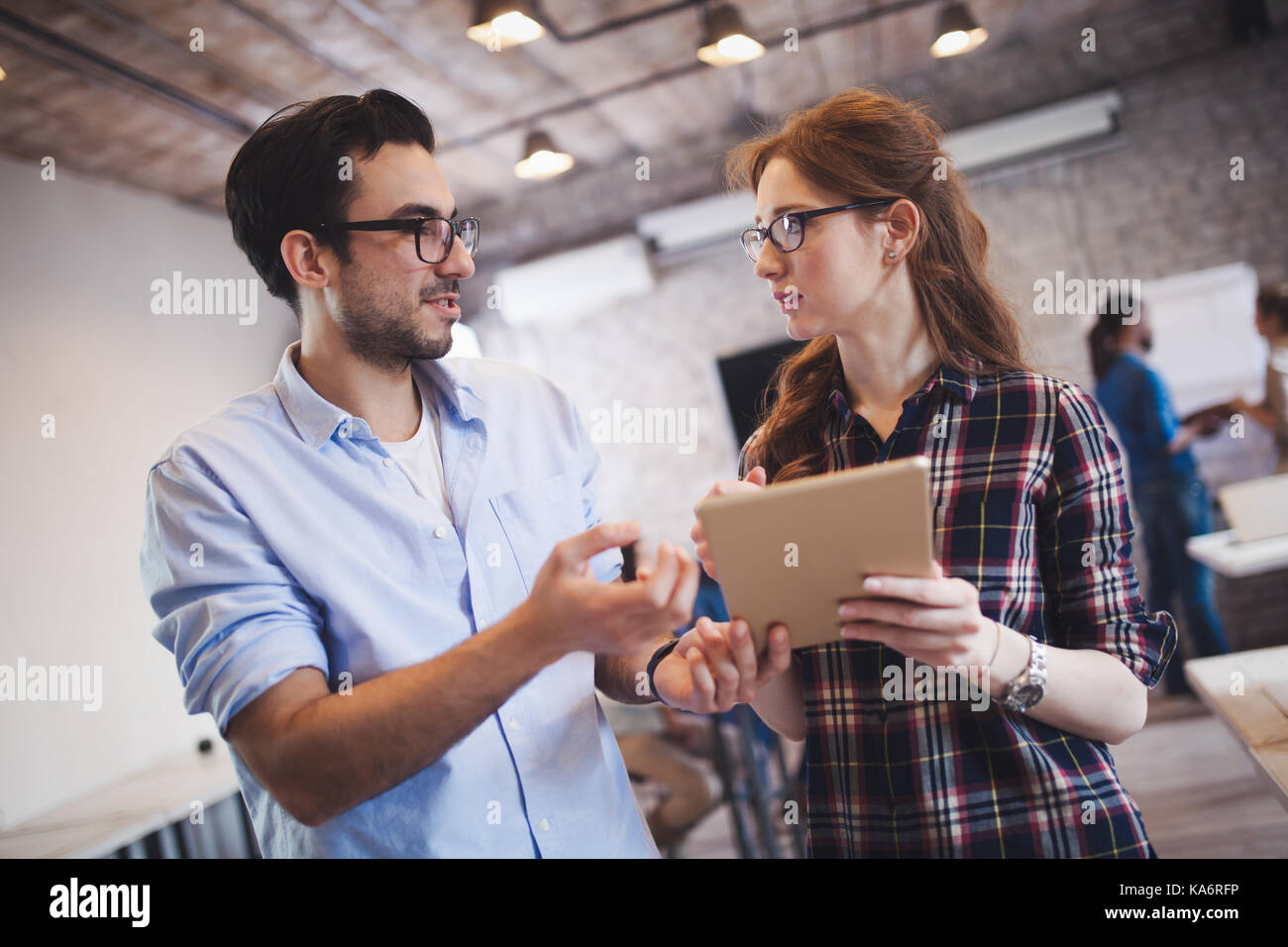 Company coworkers working in modern beautiful office Stock Photo - Alamy