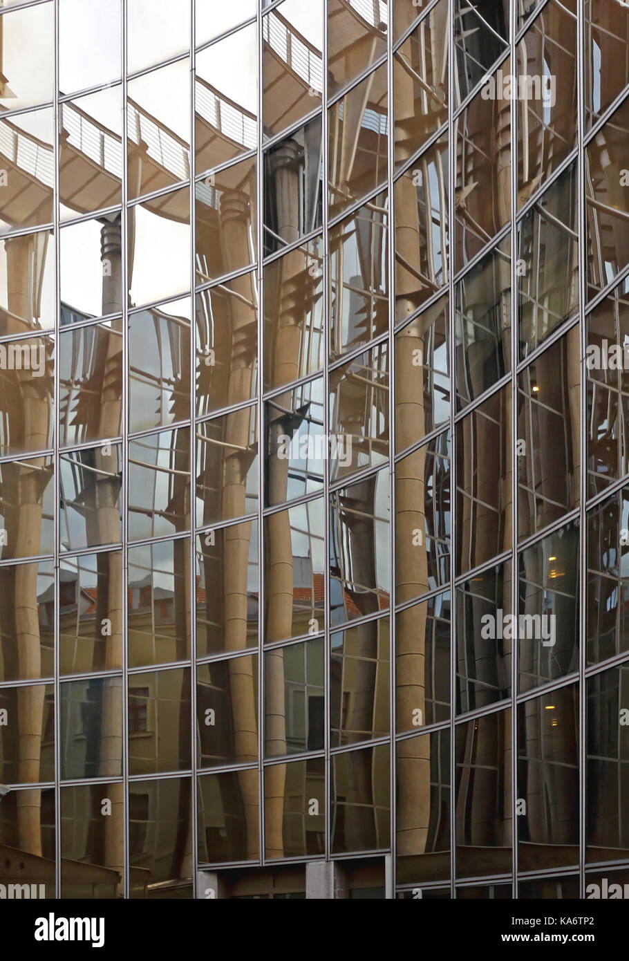 Office Building With Brown Glass Reflections Stock Photo - Alamy
