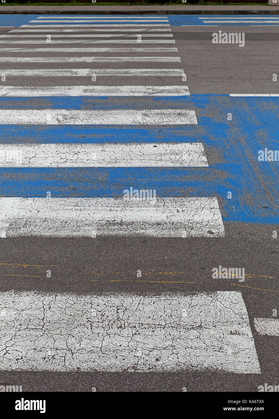 A Pedestrian Crossing Zebra Crosswalk Street Stock Photo - Alamy