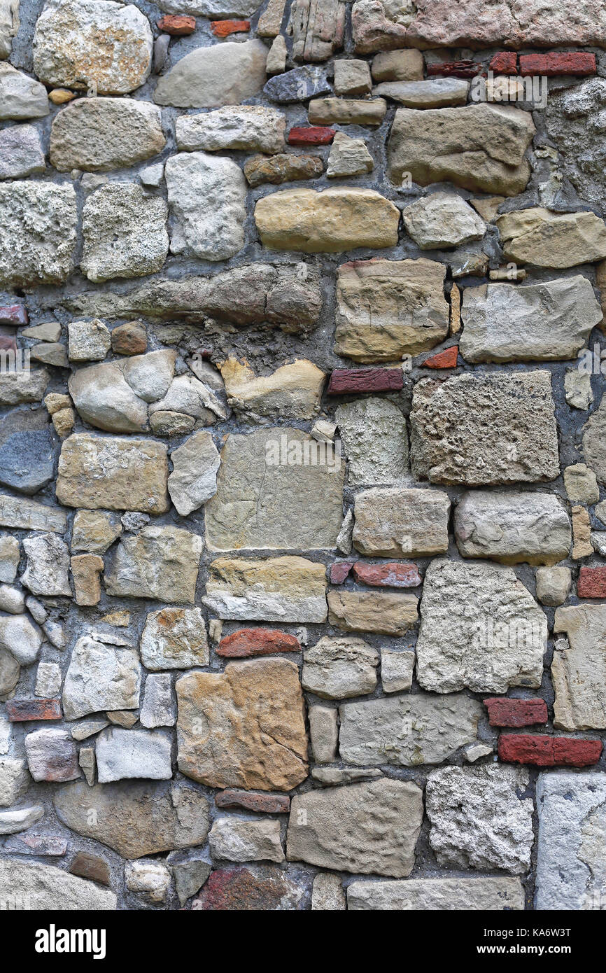 Medieval Castle Wall Made From Various Stones and Bricks Stock Photo ...