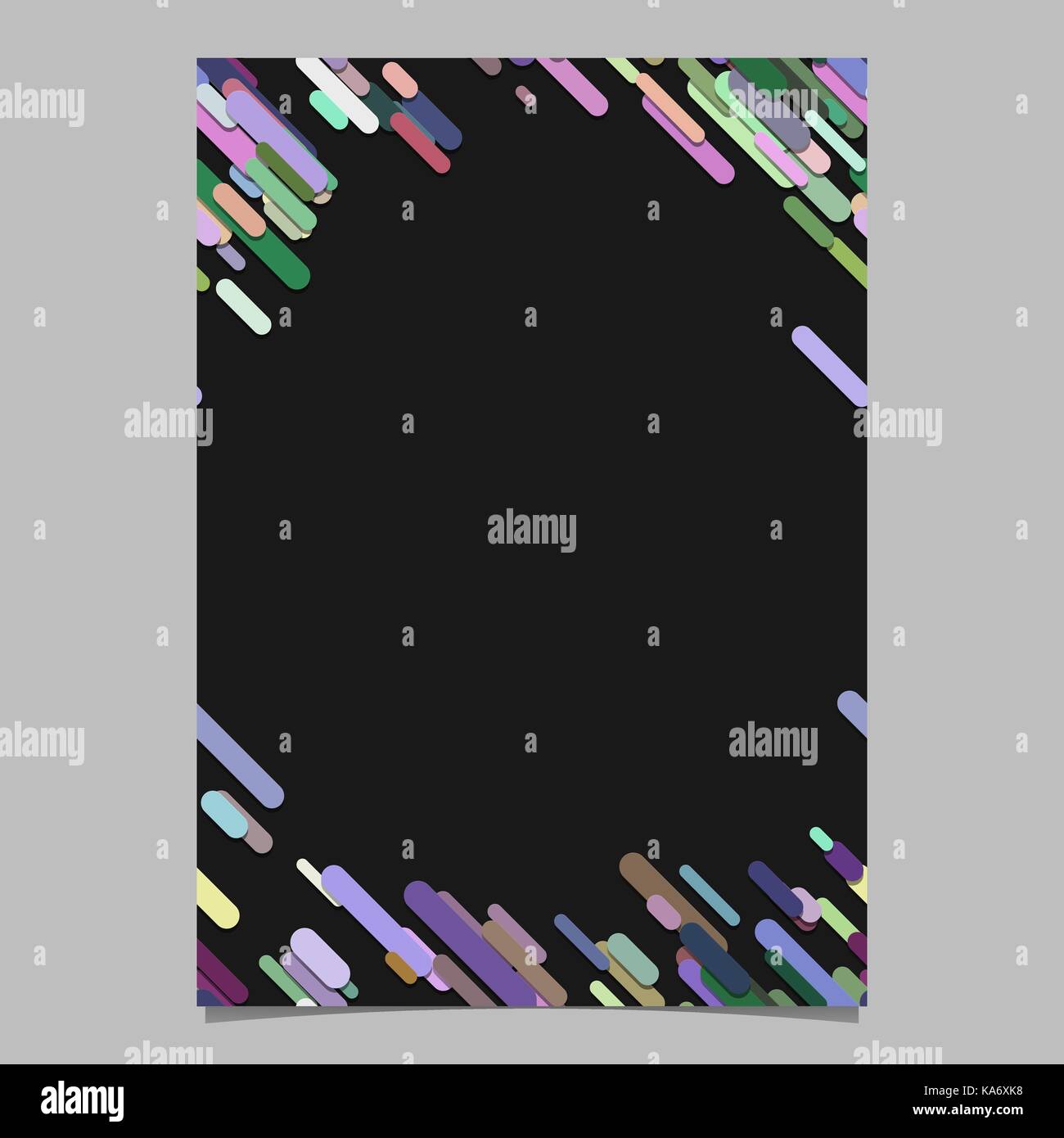 Colorful random diagonal rounded stripe pattern brochure template ...