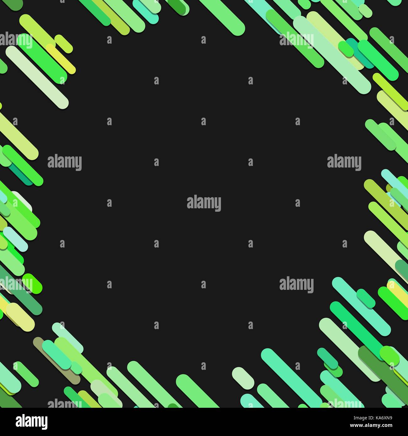 Geometrical chaotic rounded diagonal stripe background pattern - vector design from green lines ...