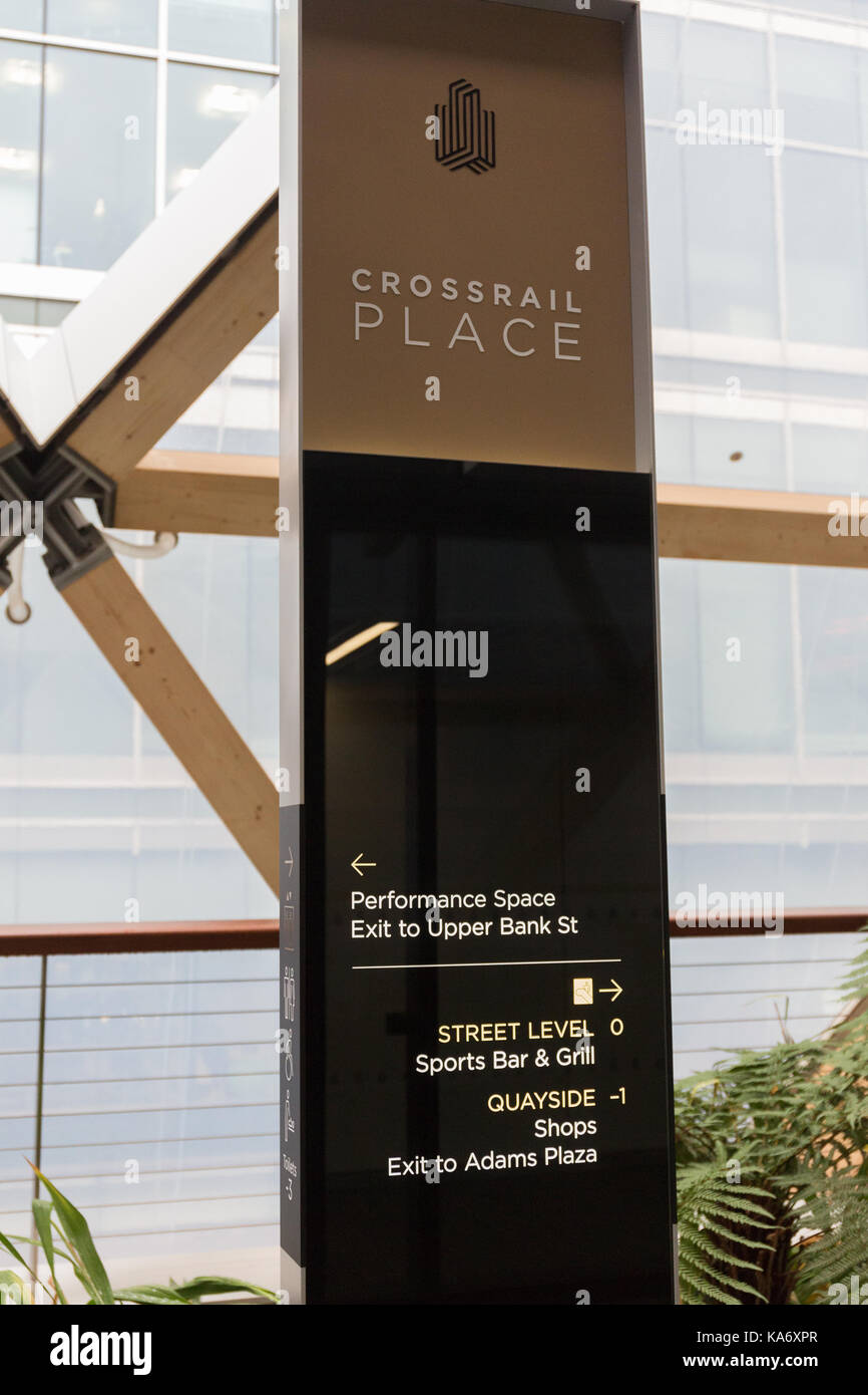 Crossrail Place sign Stock Photo - Alamy