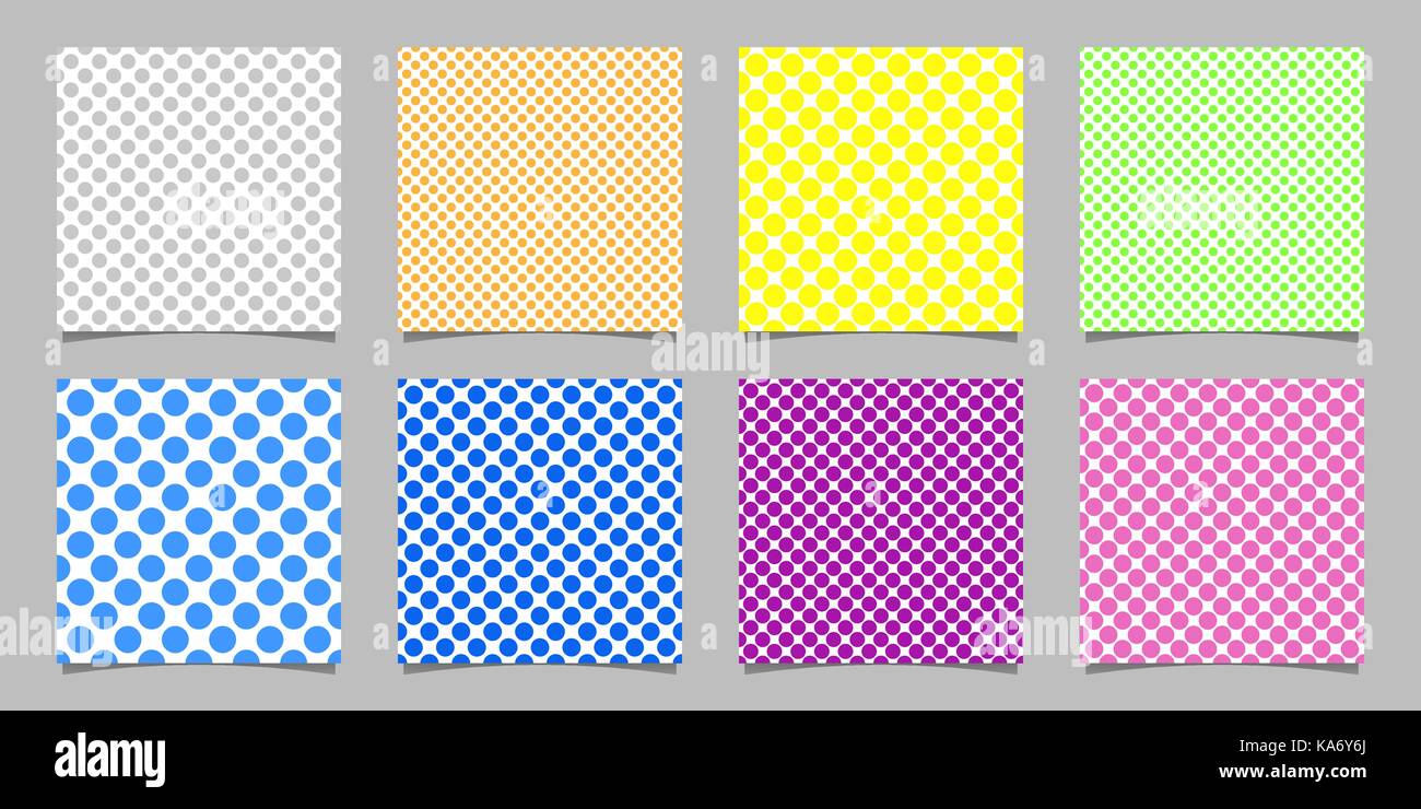 Color seamless polka dot pattern background template set - vector ...