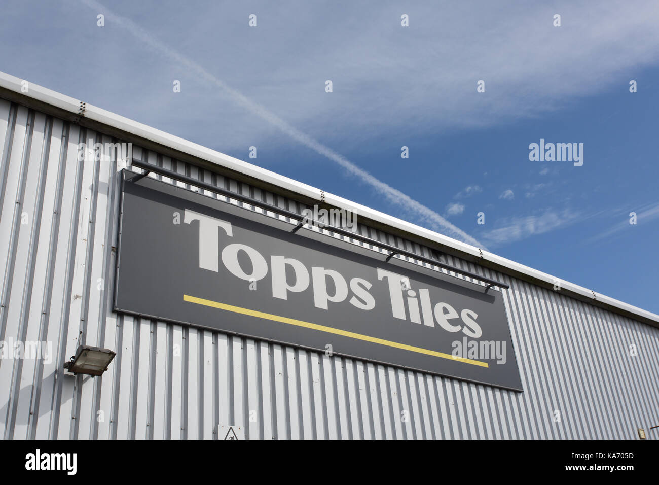 Topps Tiles signage Stock Photo - Alamy