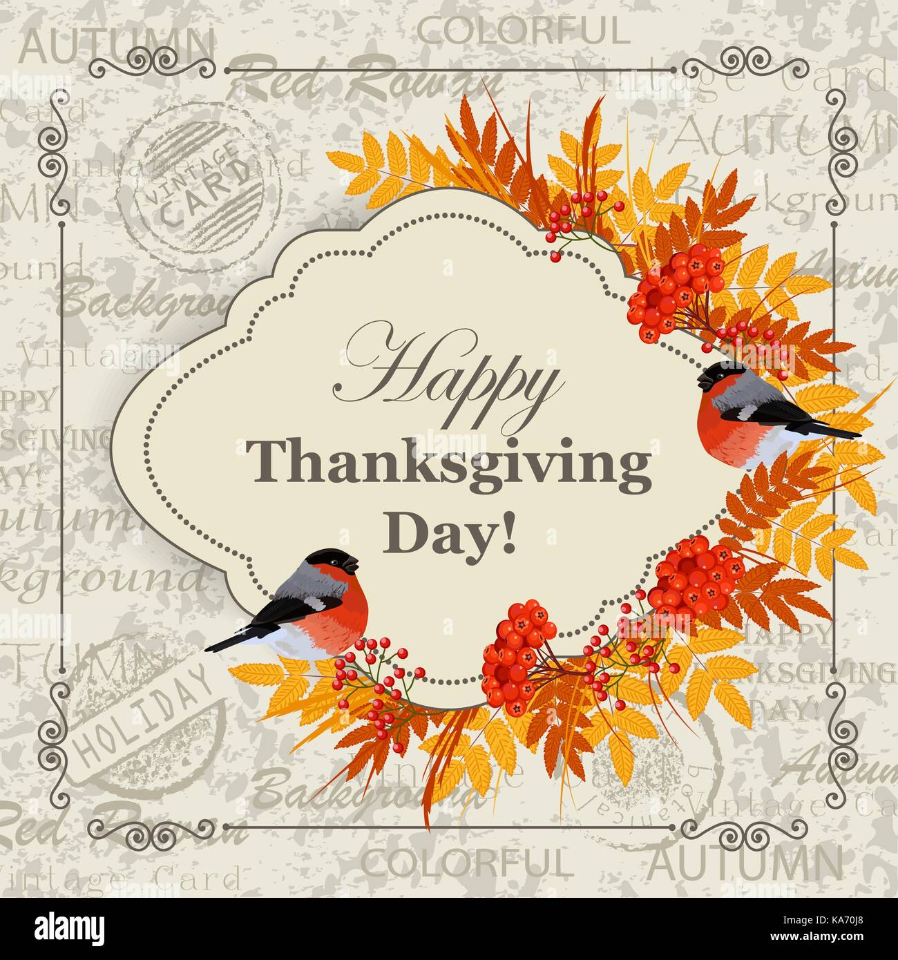 Thanksgiving background vector postcard Stock Vector Images - Alamy