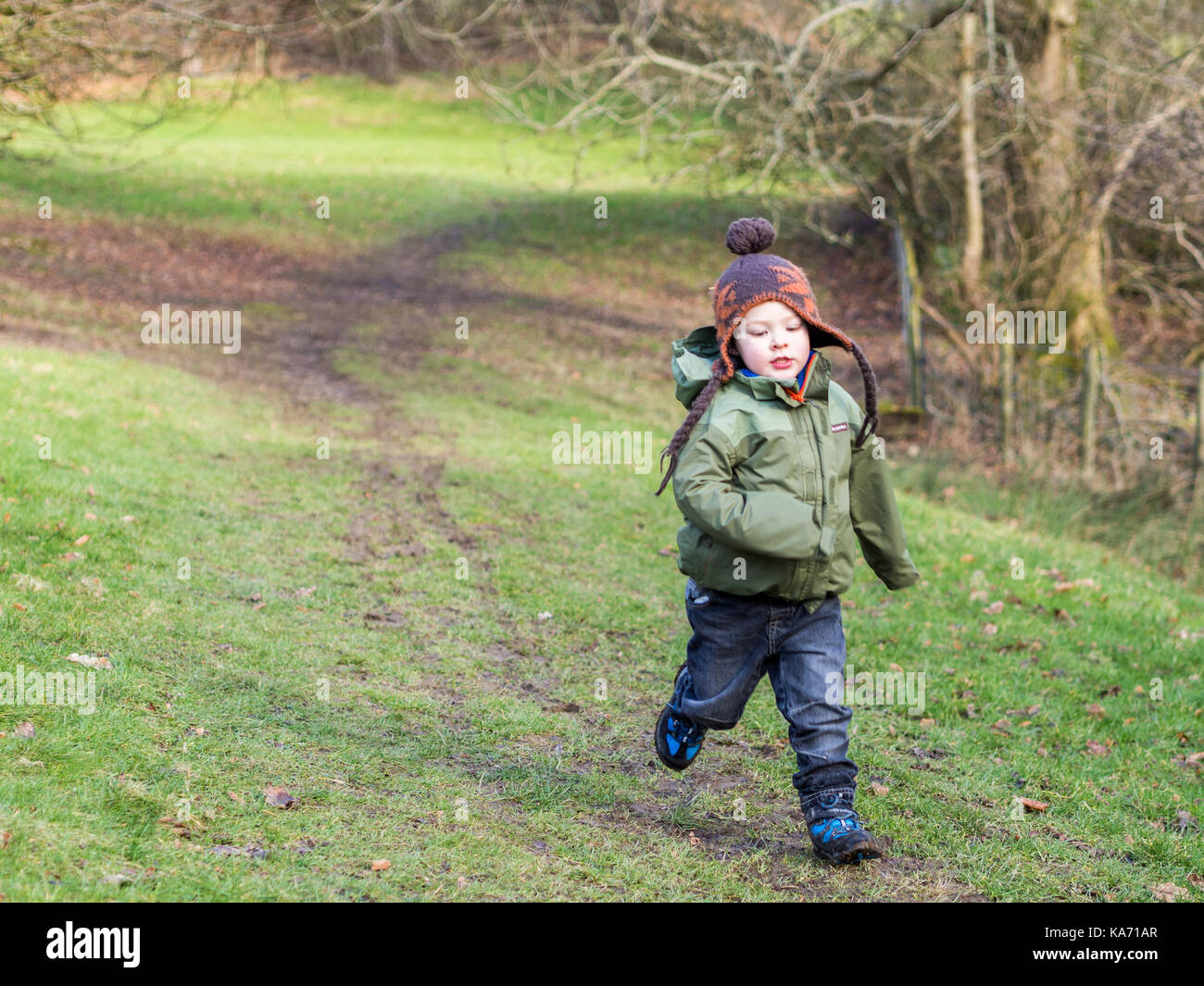 Running down the path Stock Photo - Alamy