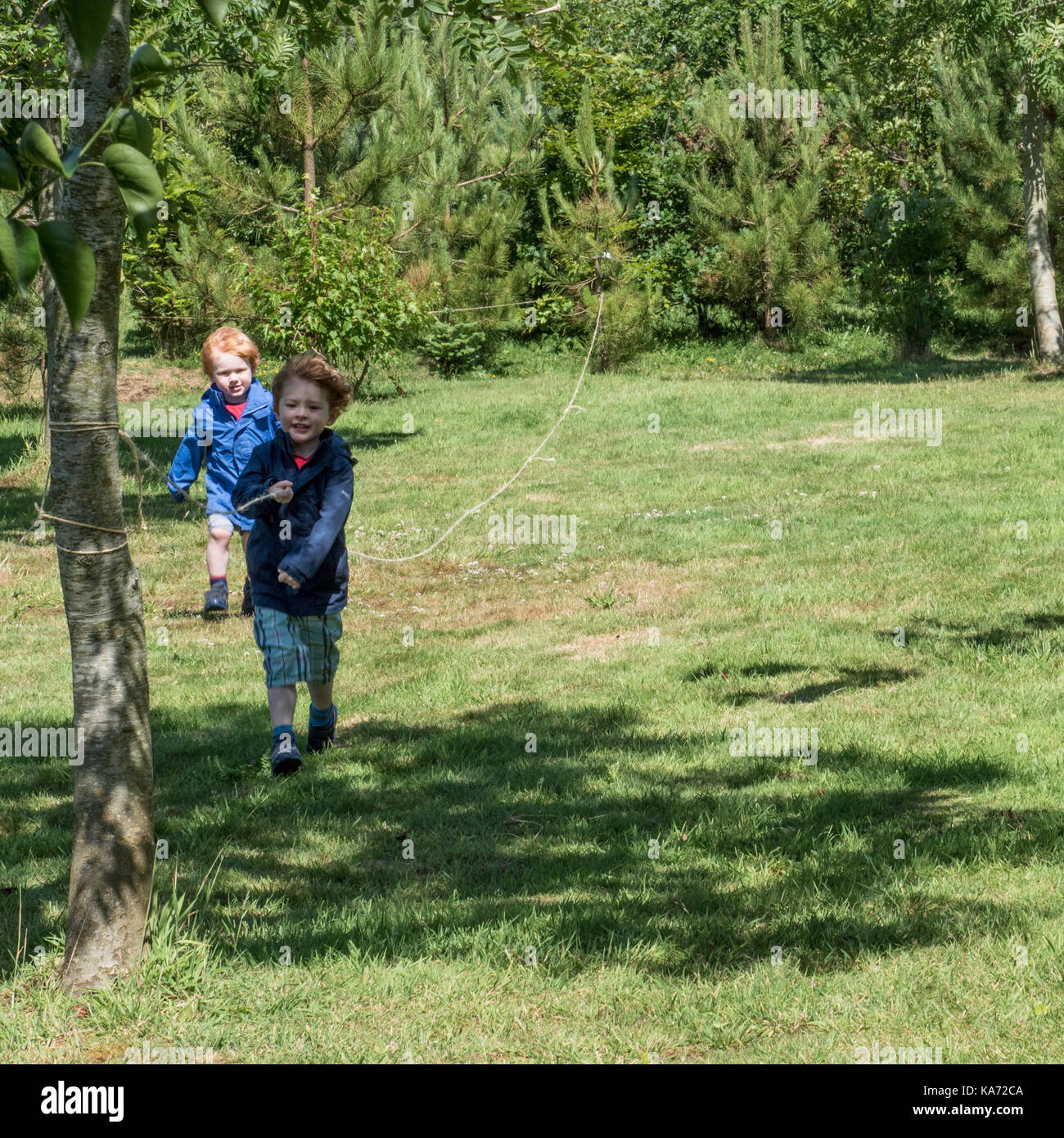 Following the Line Stock Photo - Alamy
