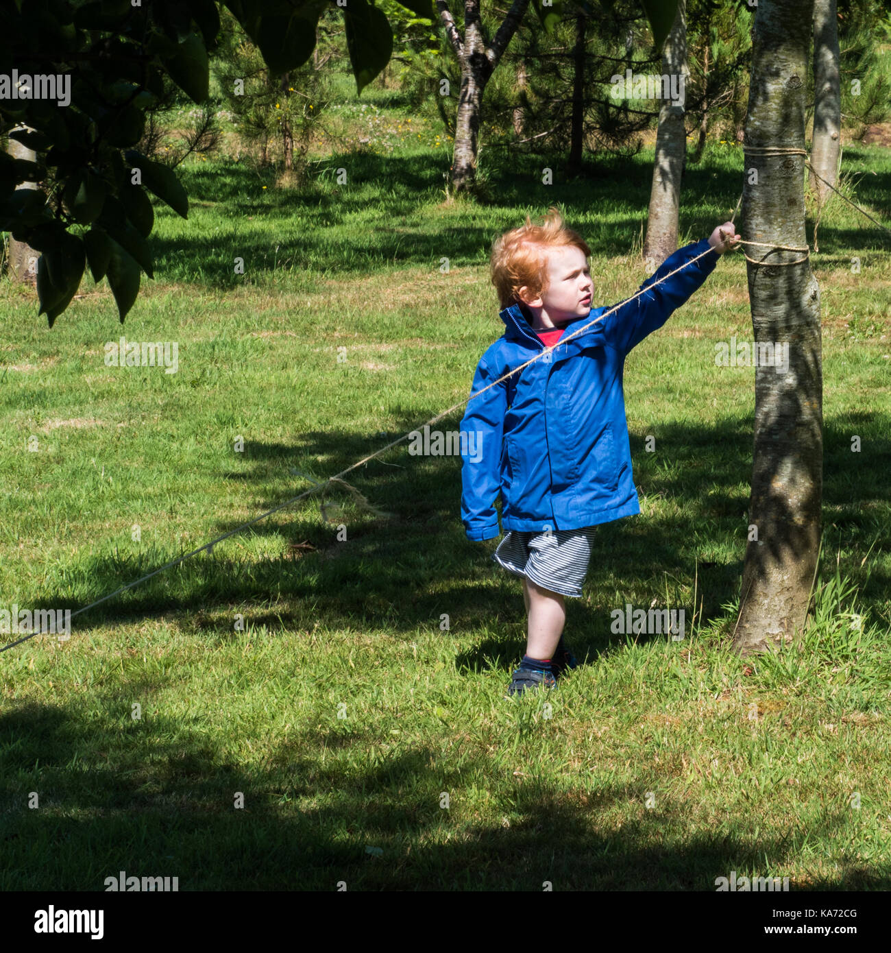 Following the Line Stock Photo - Alamy