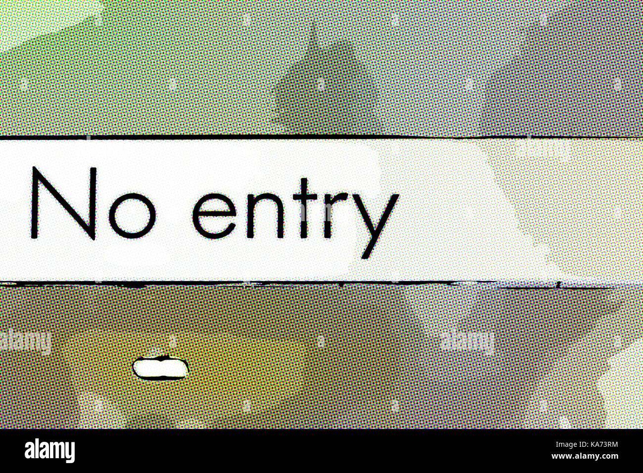 No entry white signboard, it expresses no viable concept, a barred ...