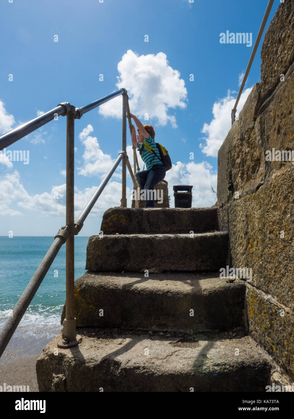 Top of the steps, on the harbour Stock Photo - Alamy