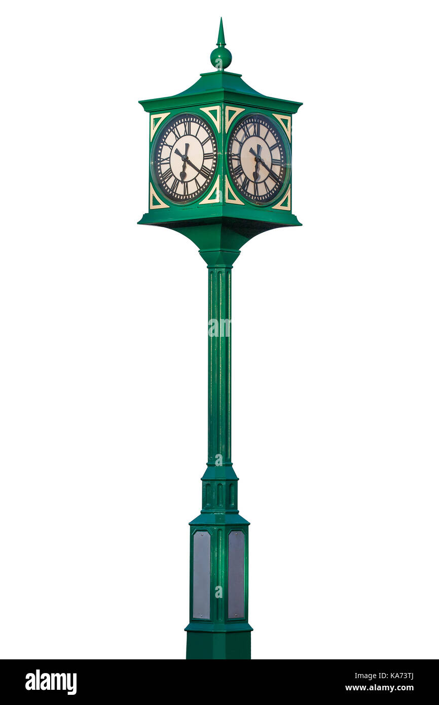 Ornate Town Clock Tower Isolated on a White Background Stock Photo - Alamy