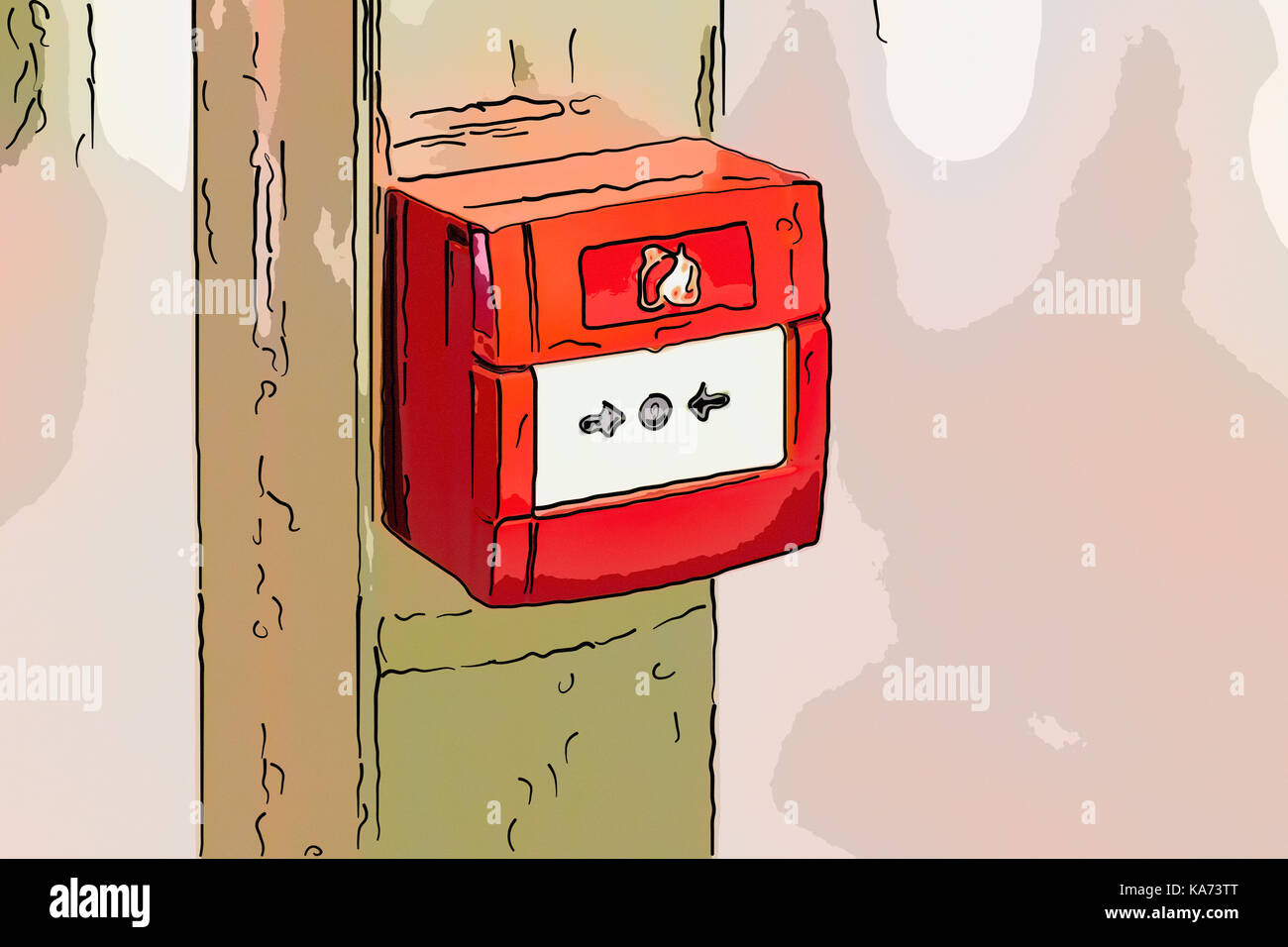 generic fire alarm button, red indicates a concept of urgent distress ...
