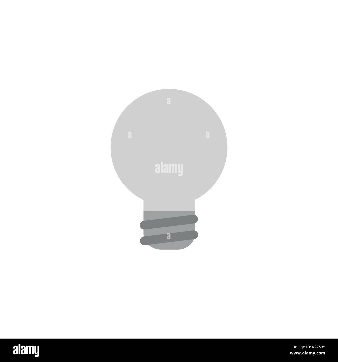Vector illustration of grey light bulb icon on white background with ...